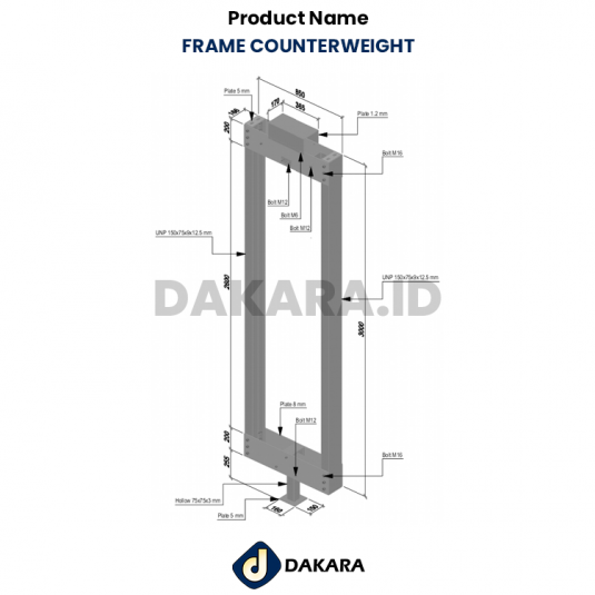 FRAME COUNTERWEIGHT - DAKARA SUGITAMA