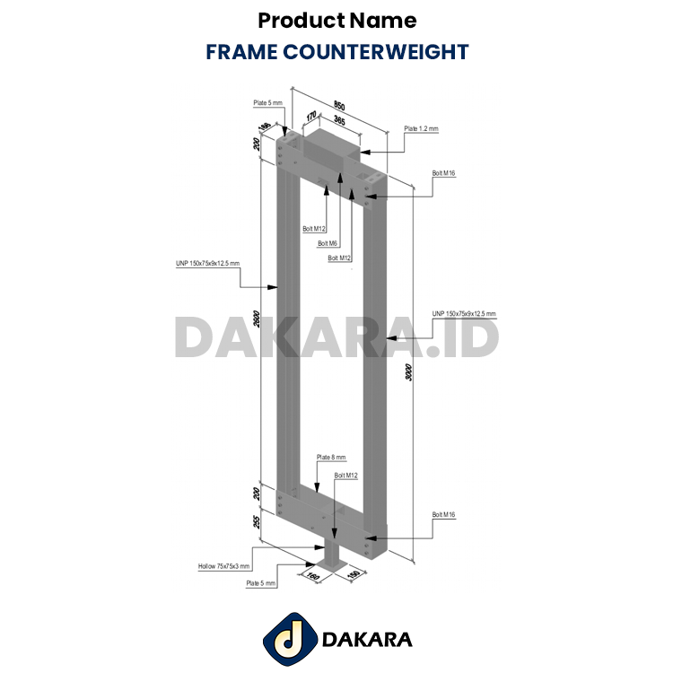 FRAME COUNTERWEIGHT - DAKARA SUGITAMA